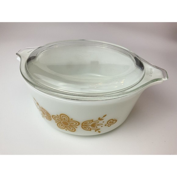 Pyrex | Kitchen | Pyrex Butterfly Gold Casserole Baking Dish 472 12 Pt ...